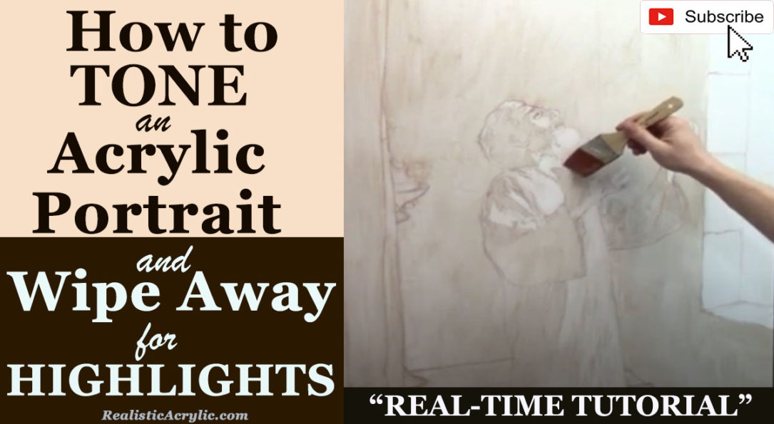 How to Tone an Acrylic Portrait and Wipe Away for Highlights ...