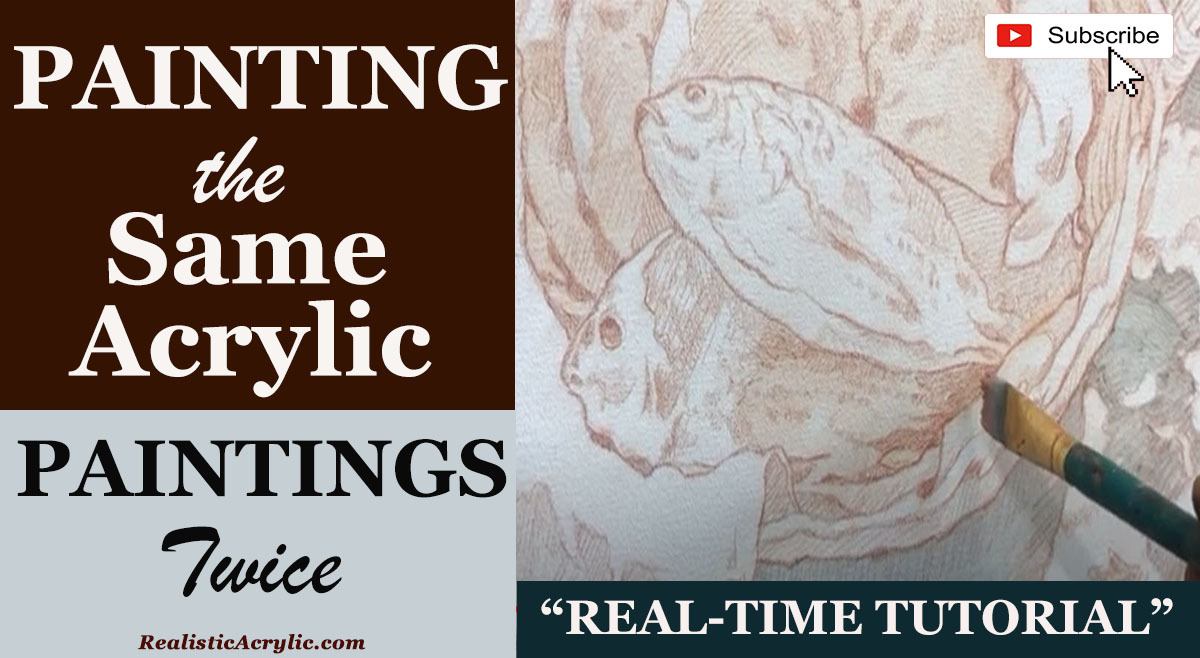 Painting the Same Acrylic Paintings Twice - Realistic Acrylic Portrait ...